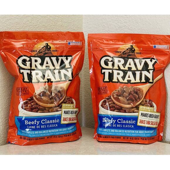 Gravy Train | Dog | Newlot Of 2 Gravy Train Beefy Classic 6 Oz Bags Of ...